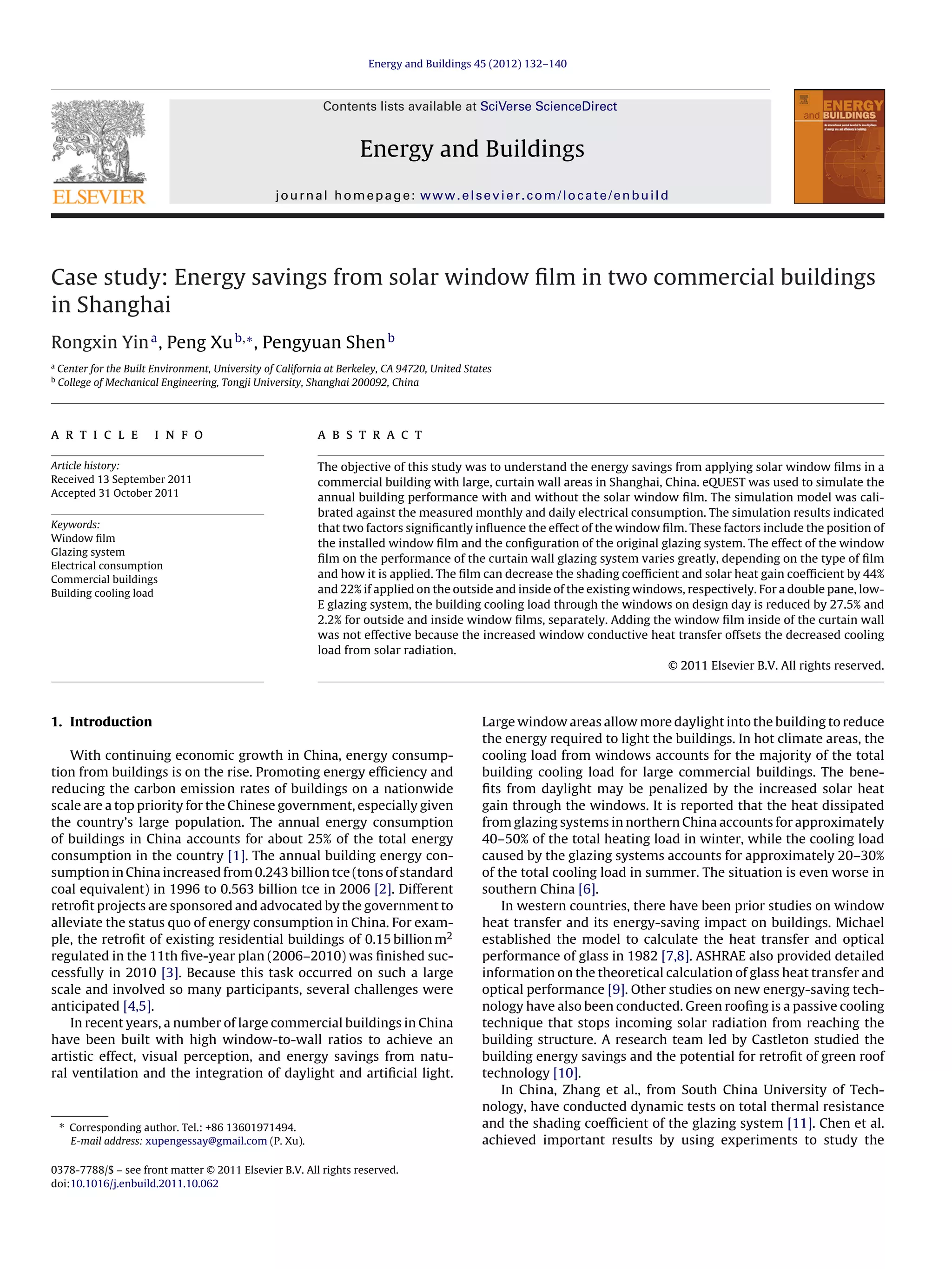 Case study: Energy Savings From Window Film | PDF