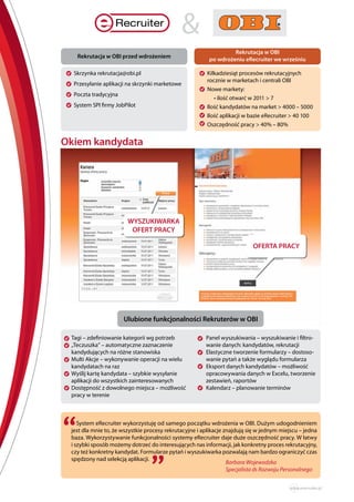 Case Study - eRecruiter w OBI | PDF | Resume Writing and Advice | Job ...