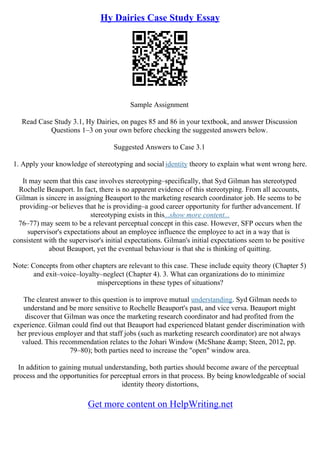 Case Study Essays | PDF