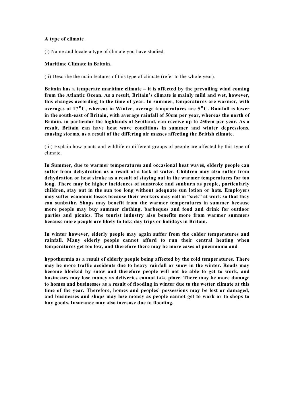 Case Study Examples Climate The Environment And People