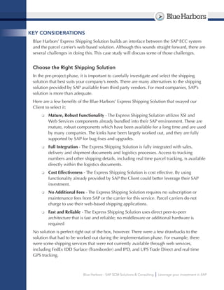 Case Study - Parcel and freight shipping software for SAP | PDF