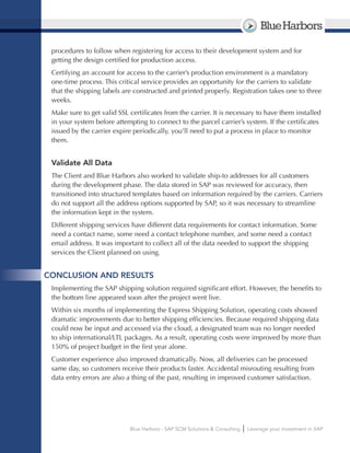 Case Study - Parcel and freight shipping software for SAP | PDF