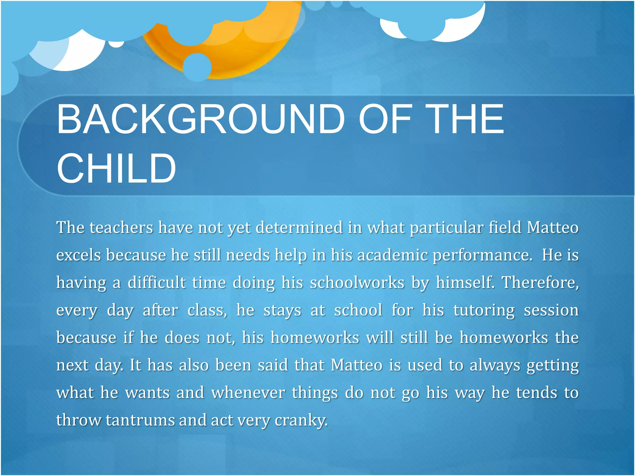 A Case Study on Child Development - Matteo | PPTX