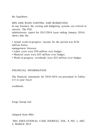 Case StudyFGL_Table 1Forge Group LtdTable 1. Timeline of Forge G | DOCX
