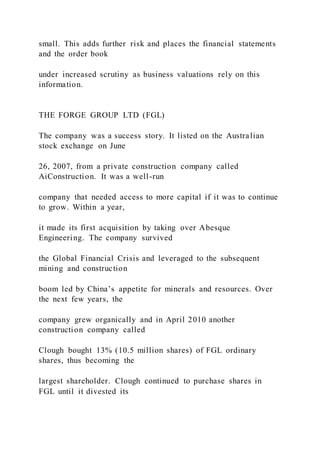 Case StudyFGL_Table 1Forge Group LtdTable 1. Timeline of Forge G | DOCX