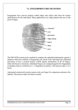 Case study on Usage of Biometrics (Cryptography) | PDF
