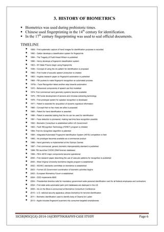 Case study on Usage of Biometrics (Cryptography) | PDF