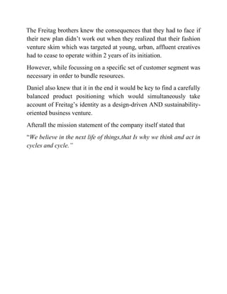Freitag-Giving the true meaning of Sustainabilty | PDF