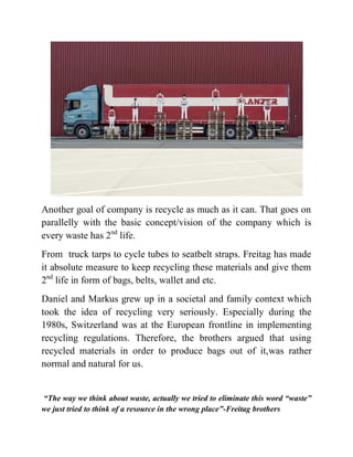 Freitag-Giving the true meaning of Sustainabilty | PDF