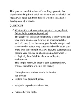 Freitag-Giving the true meaning of Sustainabilty | PDF