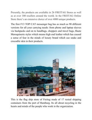 Freitag-Giving the true meaning of Sustainabilty | PDF