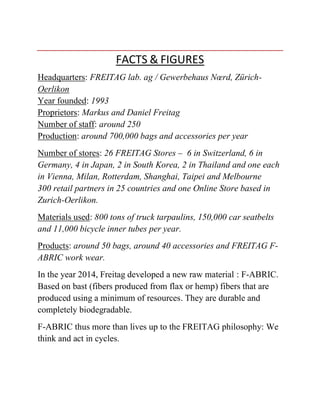 Freitag-Giving the true meaning of Sustainabilty | PDF