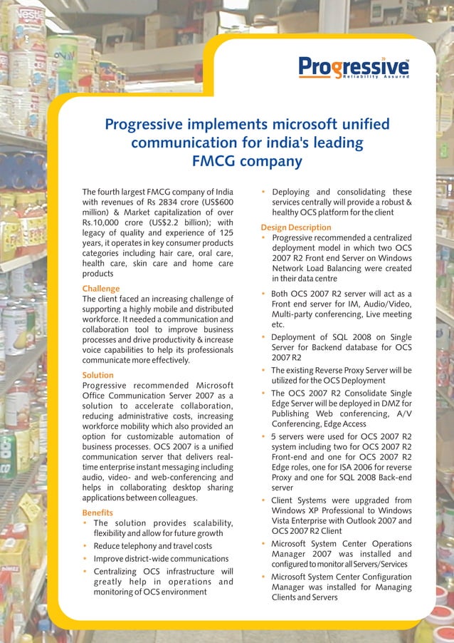 Case study - FMCG Company | PDF