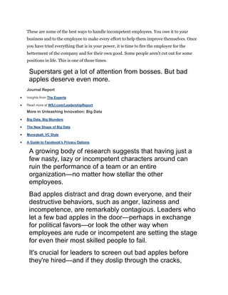 Case study for inmcompetent prsonnel | PDF