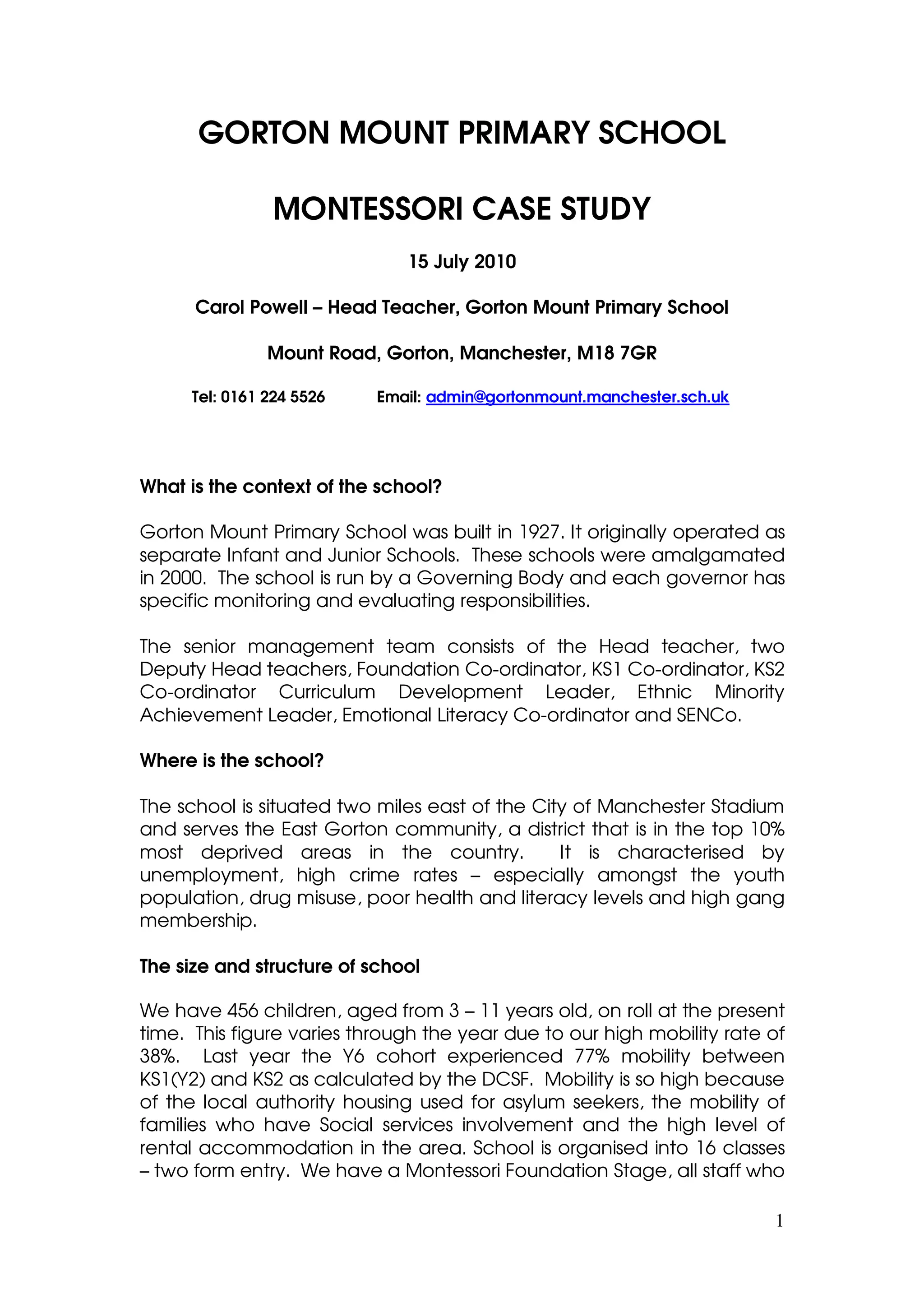 Gorton Mount Case Study | PDF