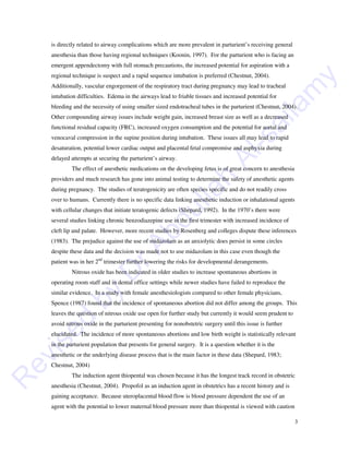 Case study; general anesthesia for acute appendectomy in a pregnant ...
