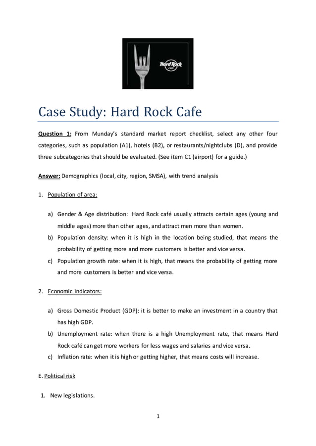 Case study hard rock cafe | DOCX