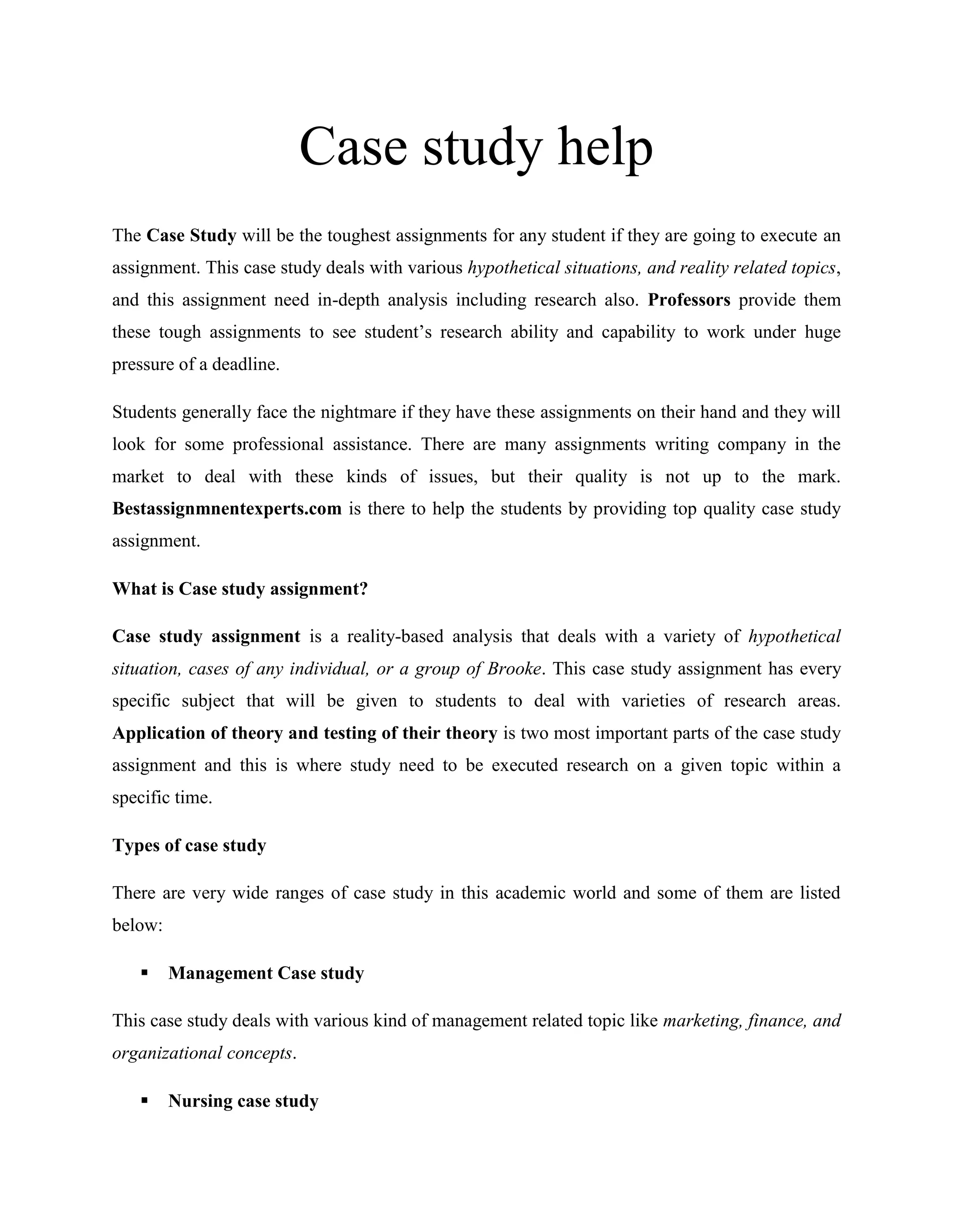 Case study help | PDF