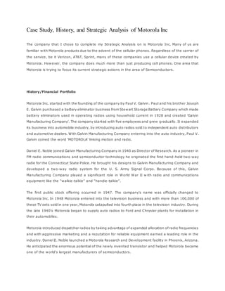 Case study, history, and strategic analysis of Motorola Inc | DOCX