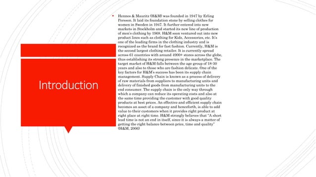 SALES AND DISTRIBUTION CASE STUDY study h&M | PPTX