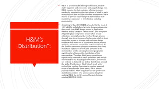 SALES AND DISTRIBUTION CASE STUDY study h&M | PPTX