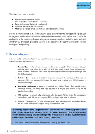 Casestudy Holiday Inn Goa | PDF