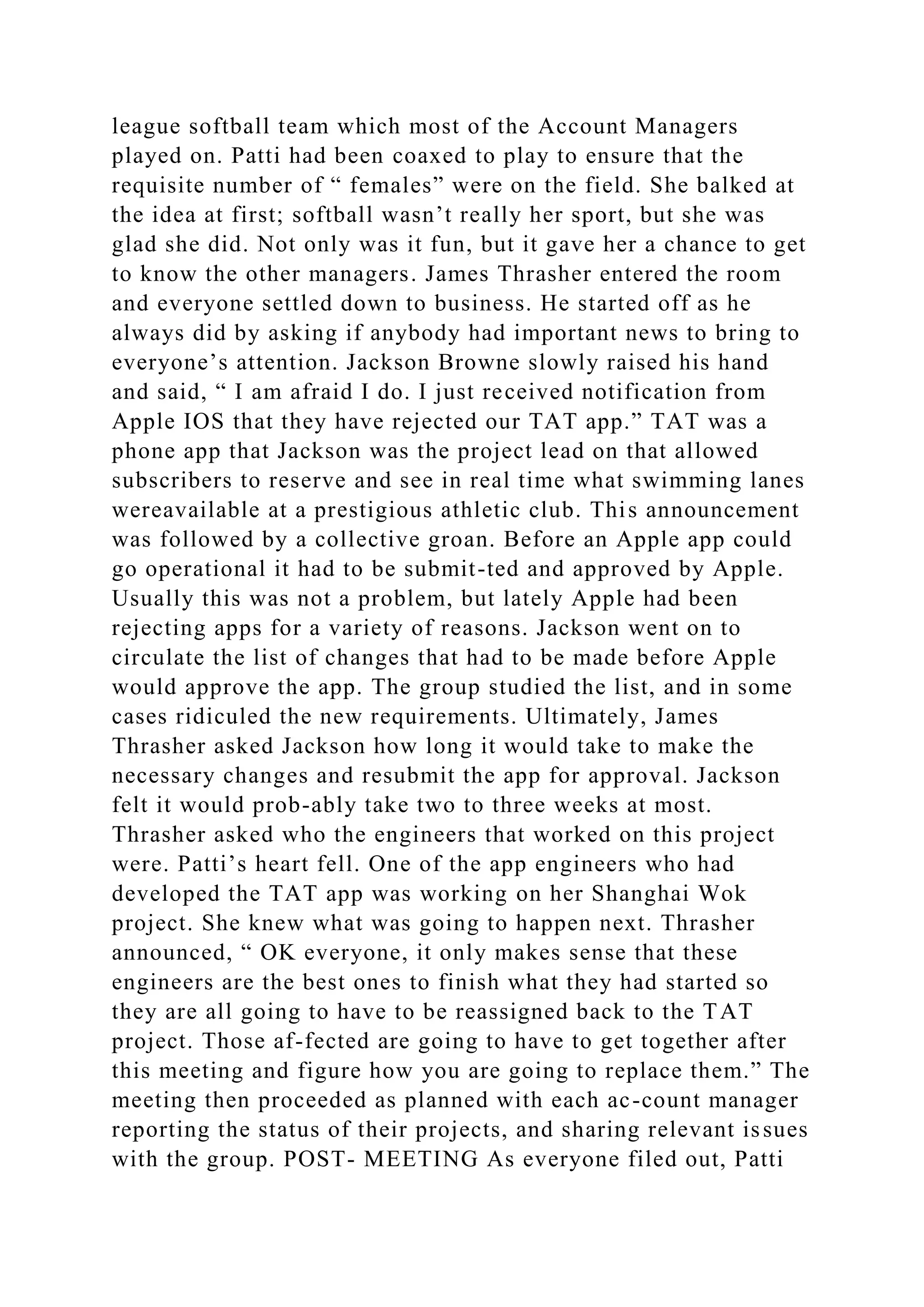 Case Study Horizon Horizon Consulting Patti Smith looked up at .docx