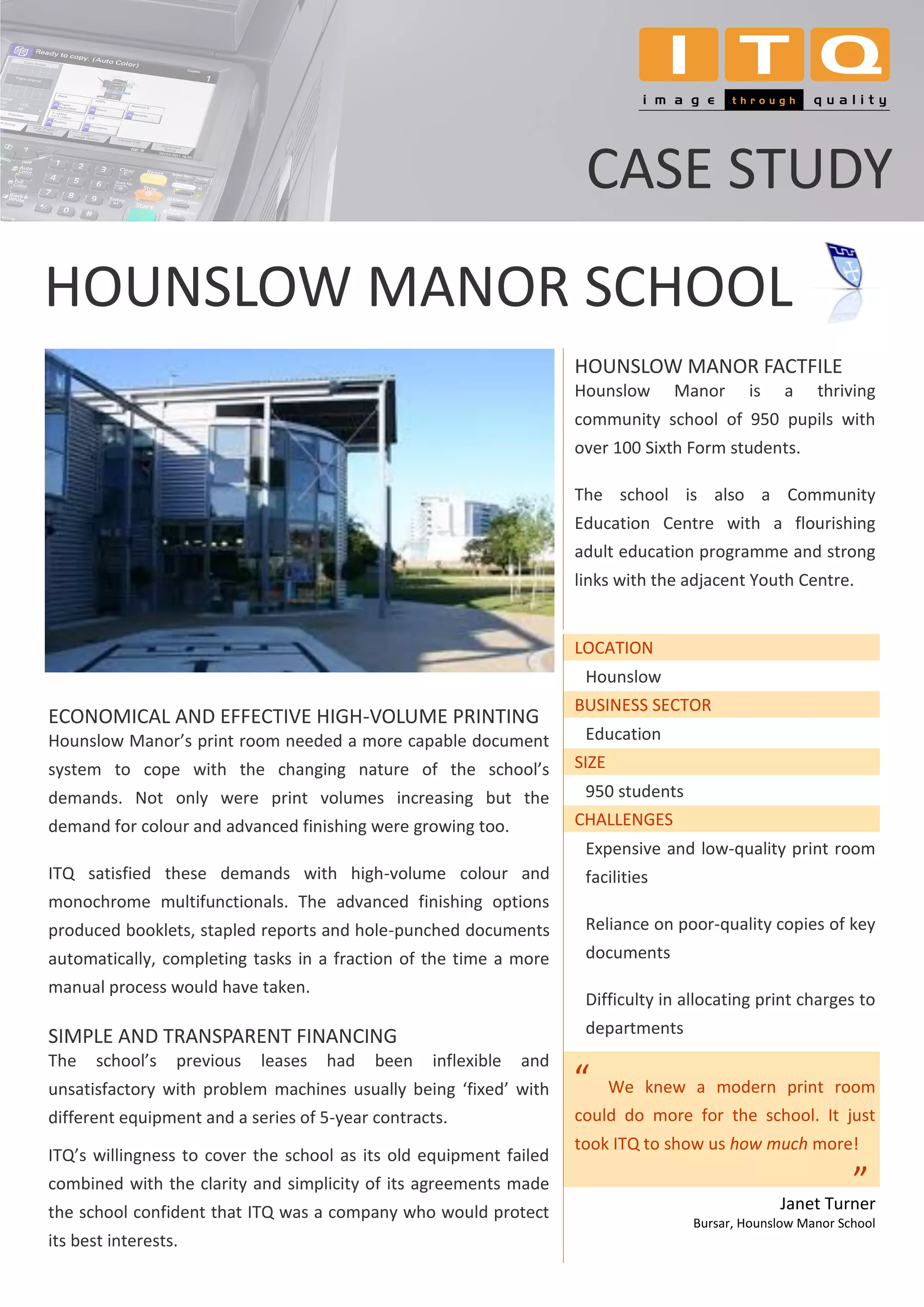 Case Study Hounslow Manor School | PDF | Technology & Computing