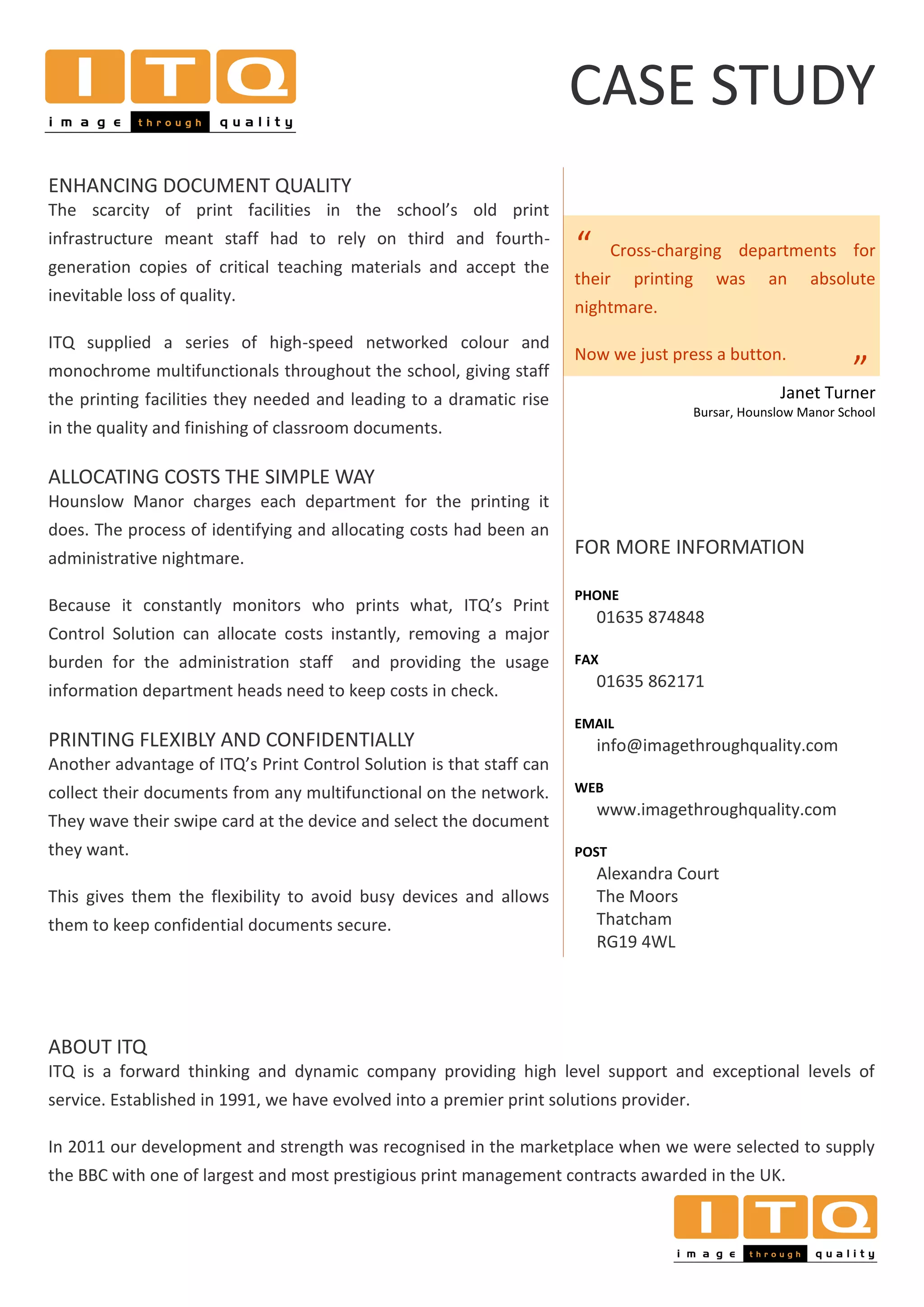 Case Study Hounslow Manor School | PDF | Technology & Computing