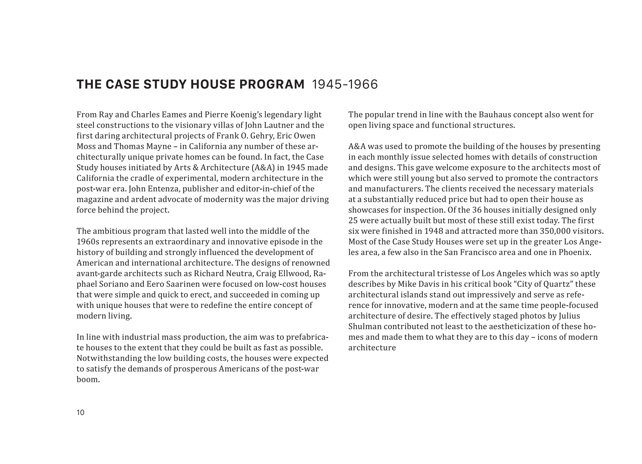 HISTORY OF CASE STUDY HOUSES. INFORMATION ABOUT THEM AND PICTURES | PDF