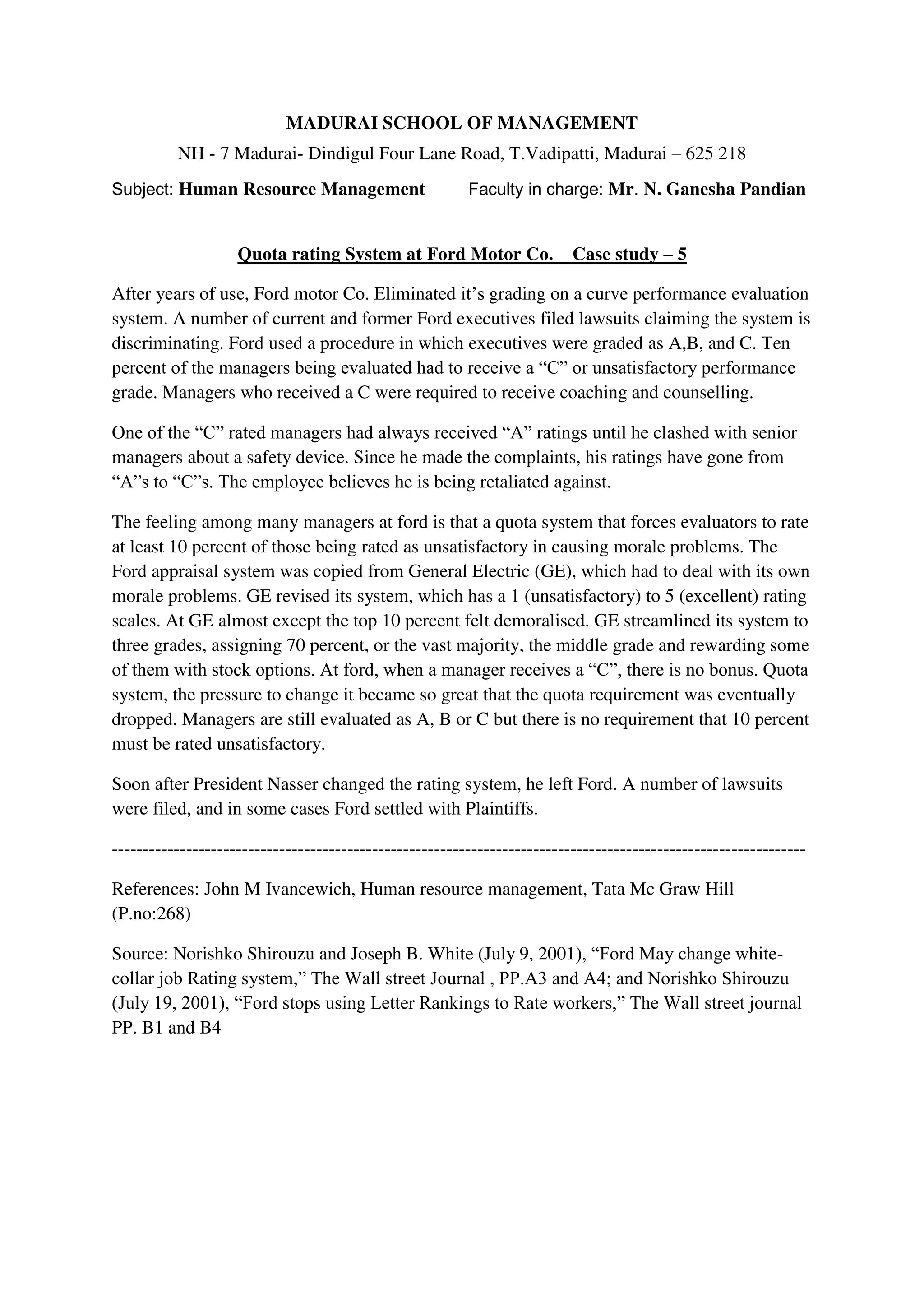 Case study hrm 5 cases | PDF