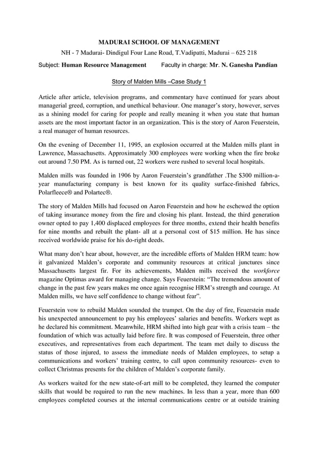 Case study hrm 5 cases | PDF | Apparel Industry | Industries