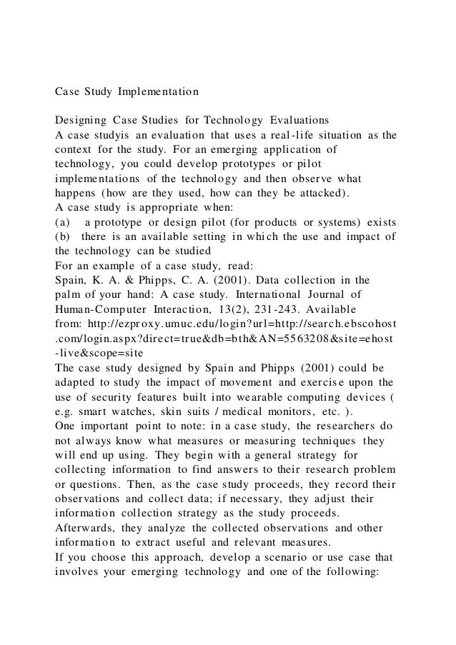 Case Study ImplementationDesigning Case Studies for Technology | PDF