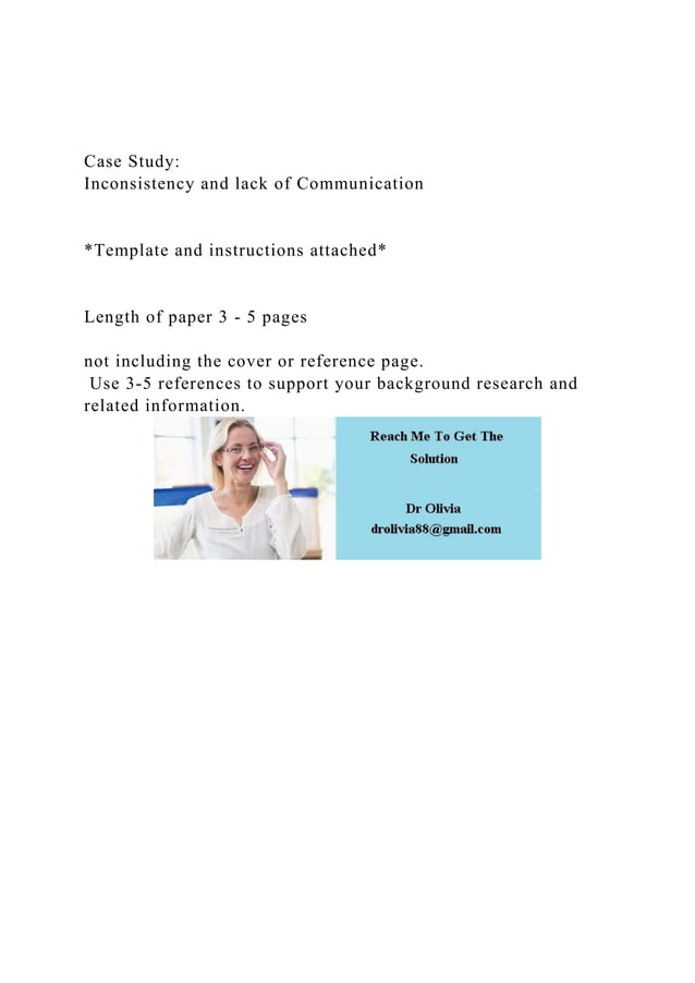 Case Study Inconsistency and lack of CommunicationTemp.docx
