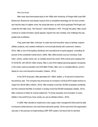 Case study NIKE-ERP | DOCX