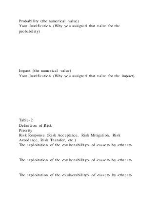 Case Study Information Security Risk AssessmentIn this case stu | DOCX