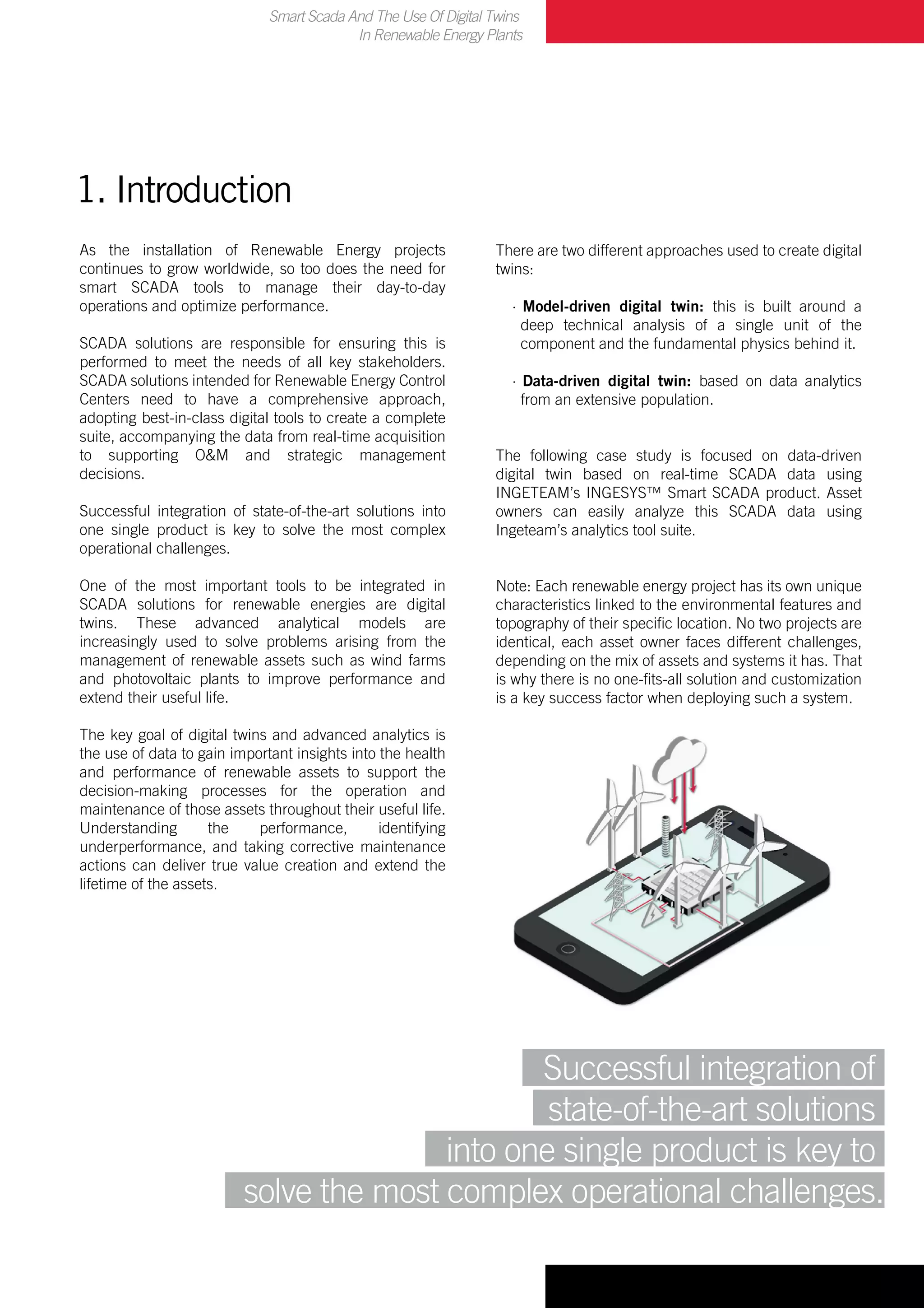 Case Study - Smart SCADA And The Use of Digital Twins In Renewable Energy Plants | PDF
