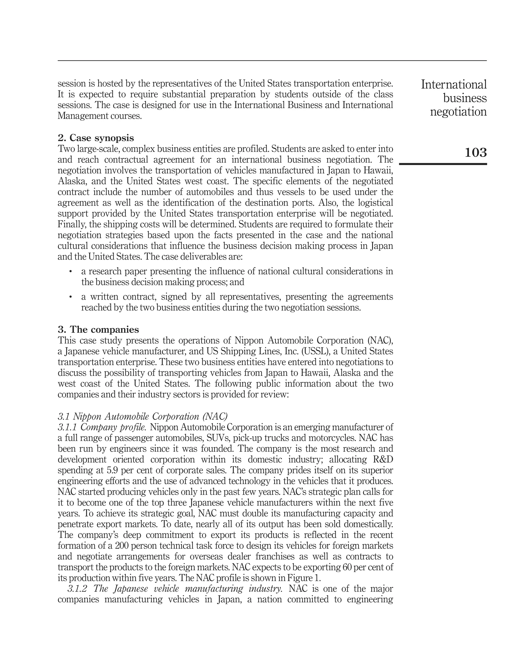 Case study international bussiness negotiation | PDF