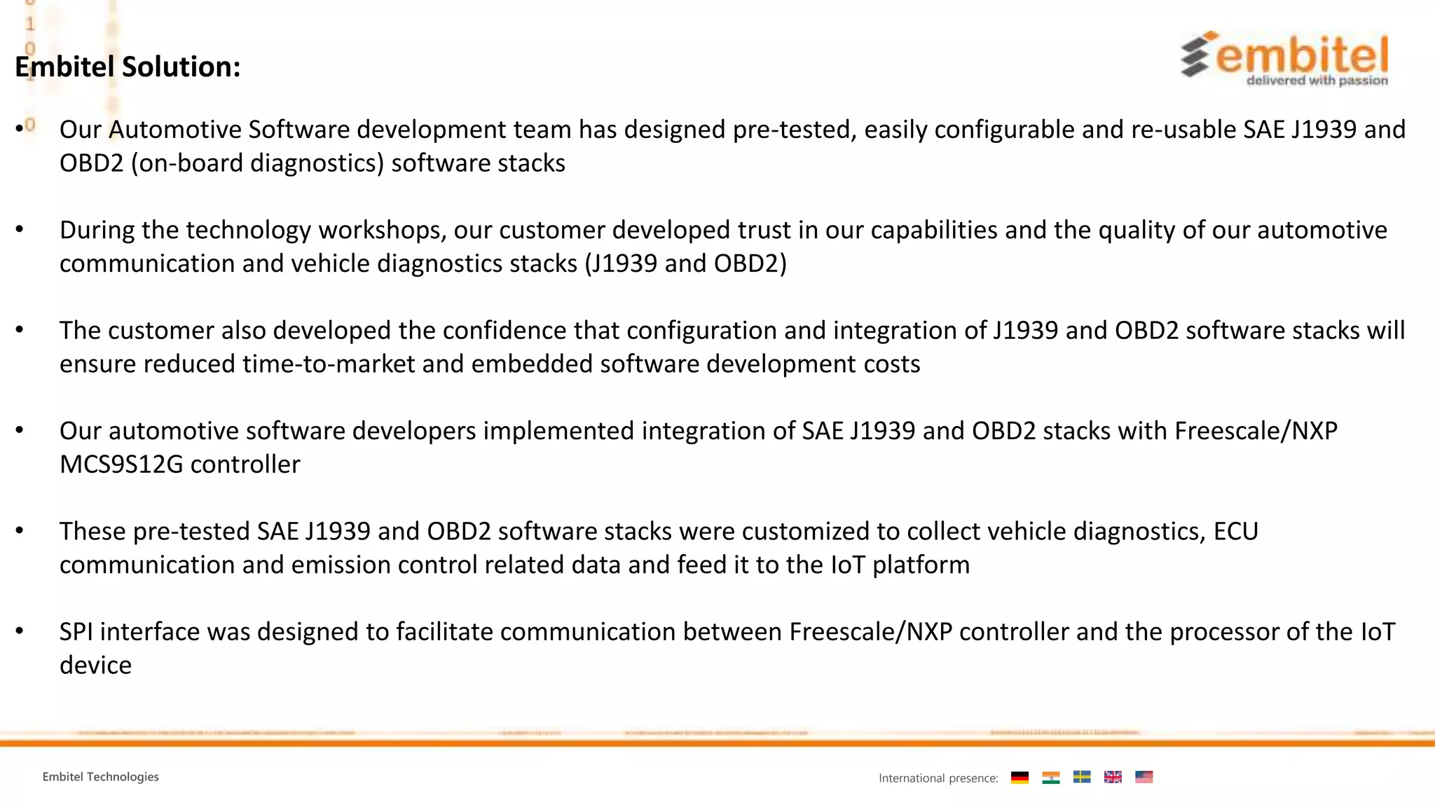 J1939 and OBD2 Stack Integrations With IoT Platform for Fleet Safety | PPTX