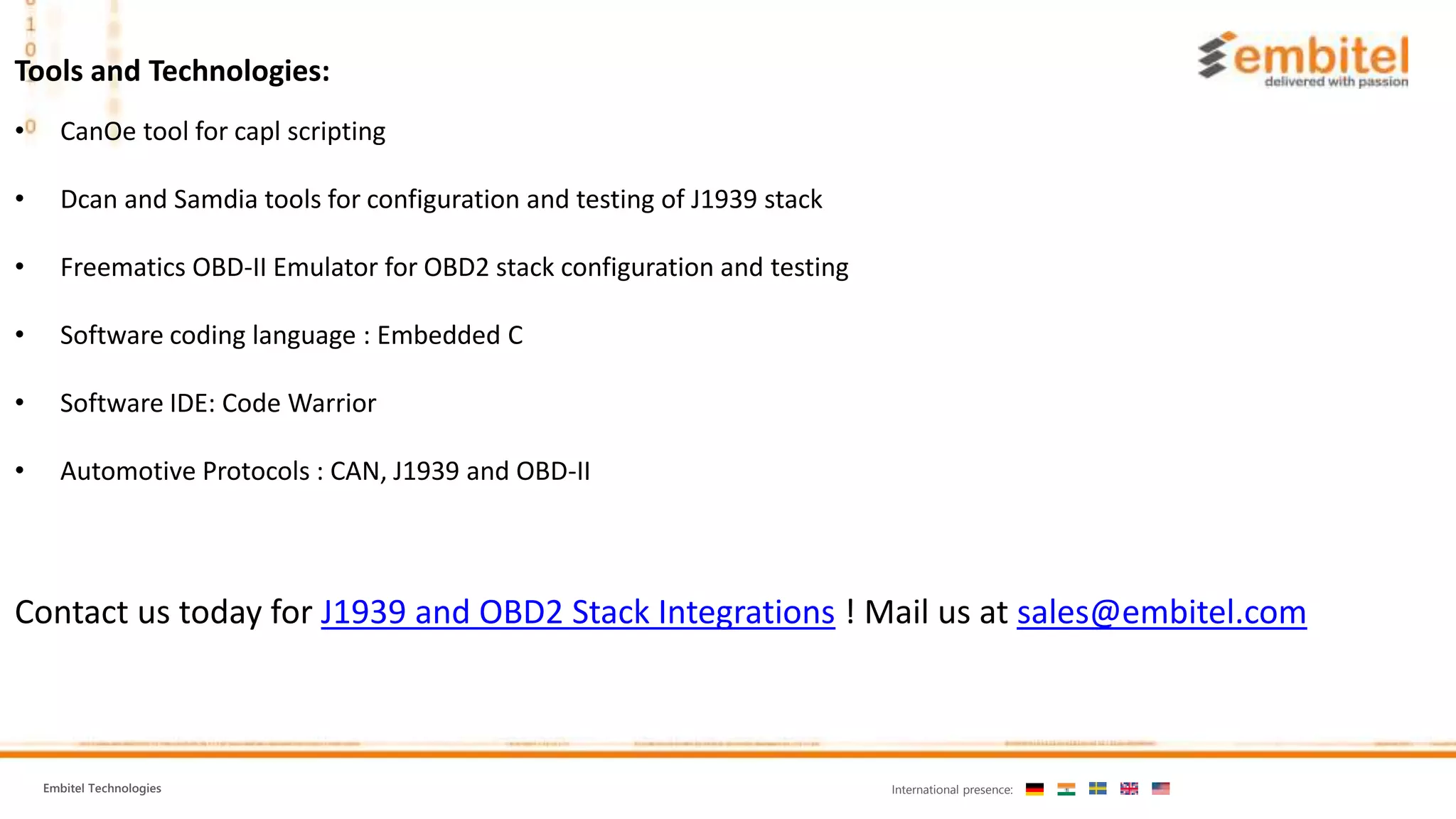 J1939 and OBD2 Stack Integrations With IoT Platform for Fleet Safety | PPT