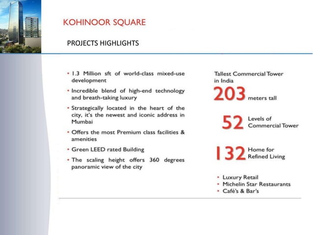 Case study kohinoor square Mumbai | PPTX | Civil Engineering Industry | Industries