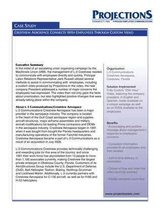 Crestview Aerospace Connects With Employees Through Custom Video | PDF
