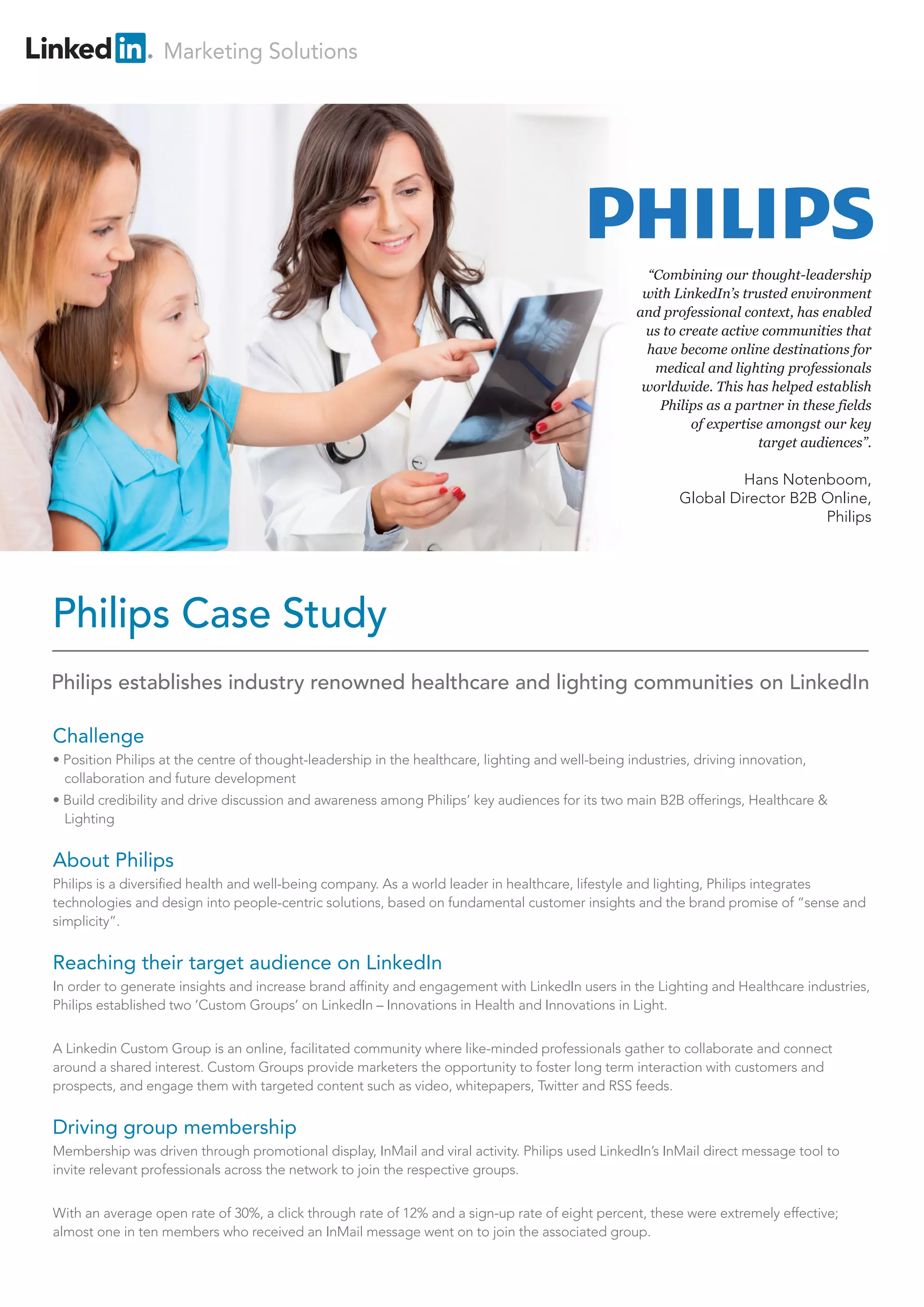 Case study, Linkedin custom groups, Philips | PDF