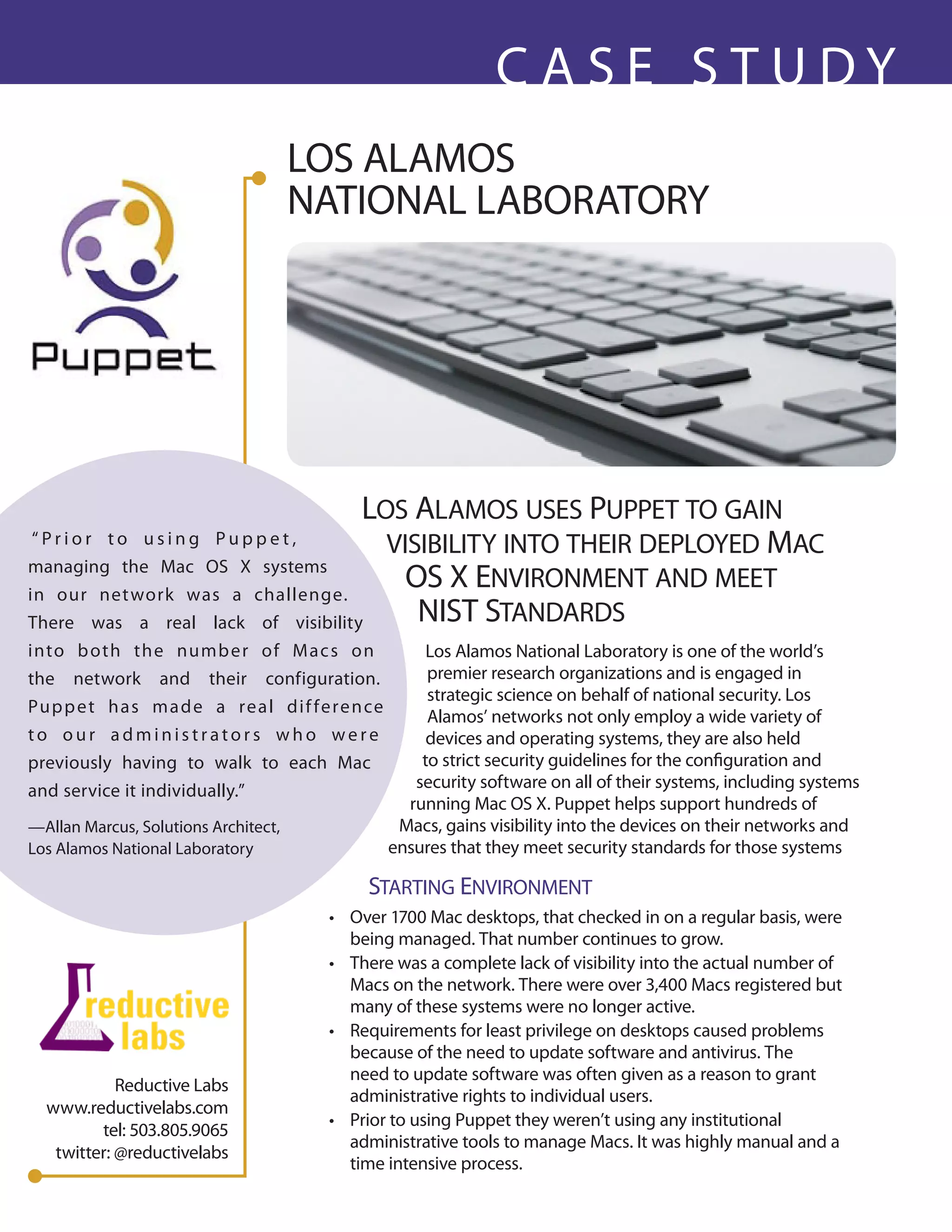 Los Alamos Puppet Case Study | PDF