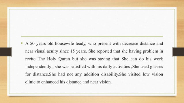 Case study , low vision | PPTX