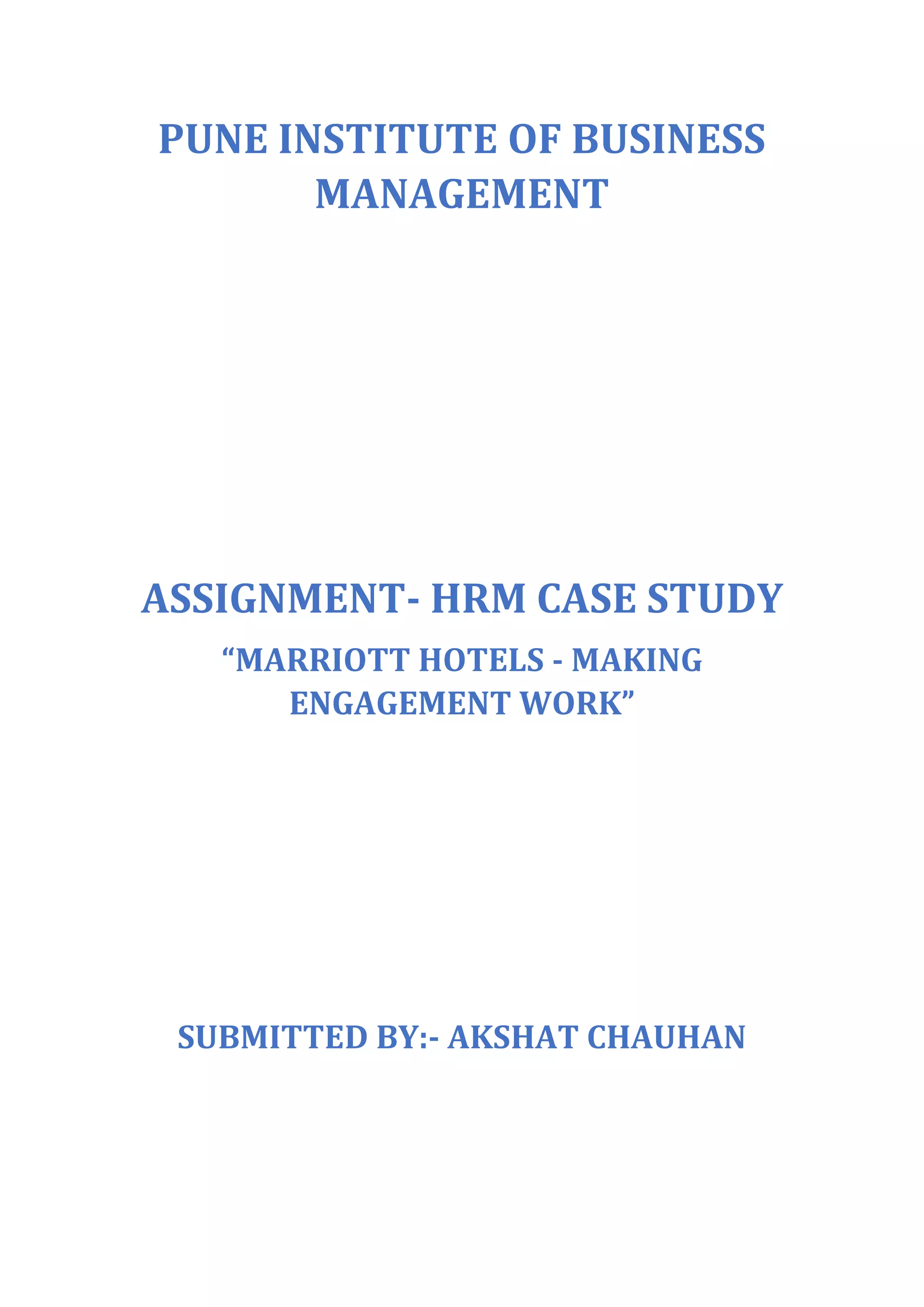 Case study marriott hotels | PDF