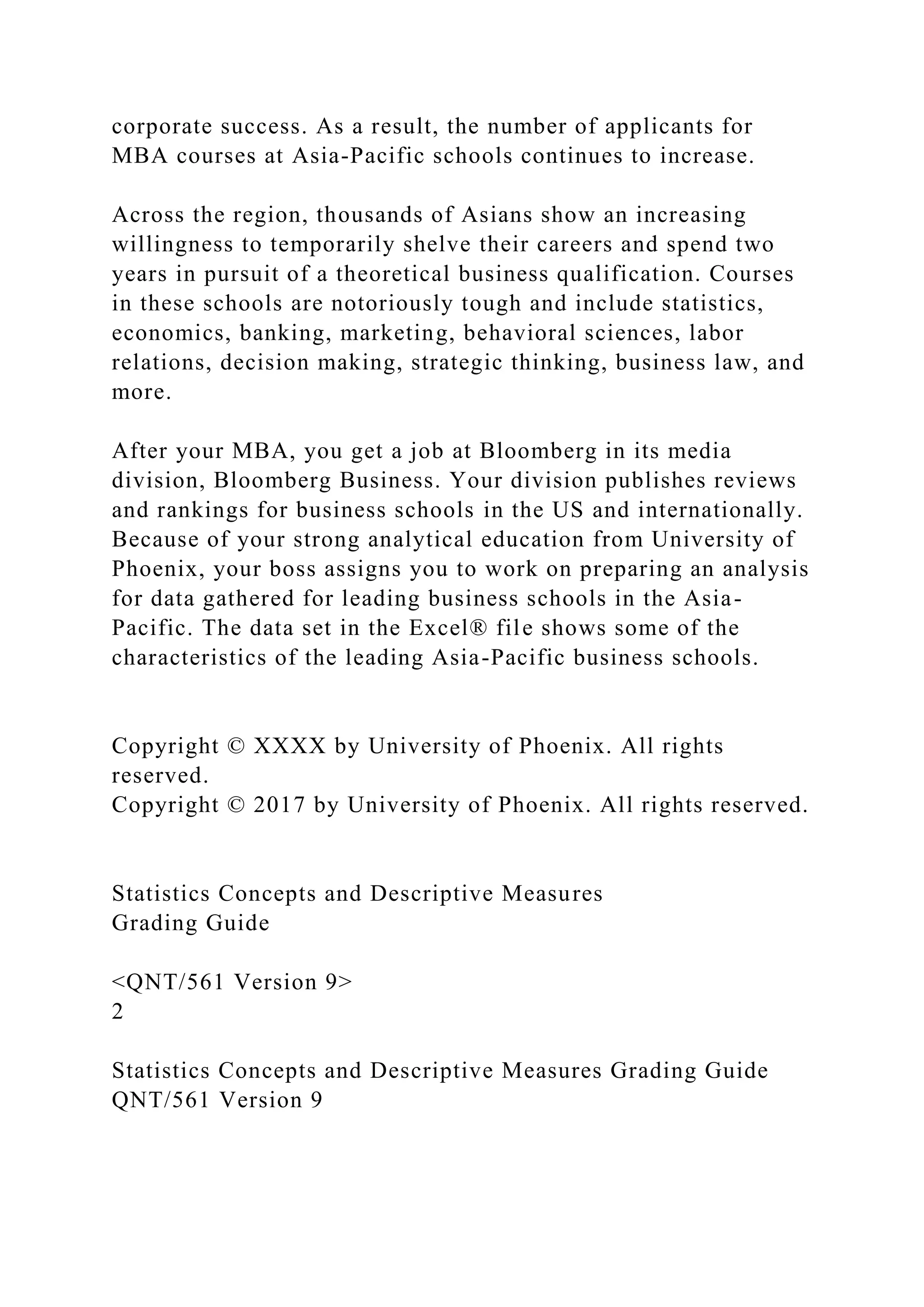 Case Study MBA Schools in Asia-Pacific Grading GuideQNT561.docx