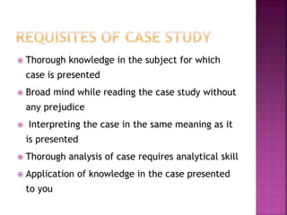 Case study methods - For preparation in examination perspective and ...