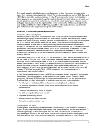 Case Study (MIS in Finance) -- State Bank of India (TCS) | PDF