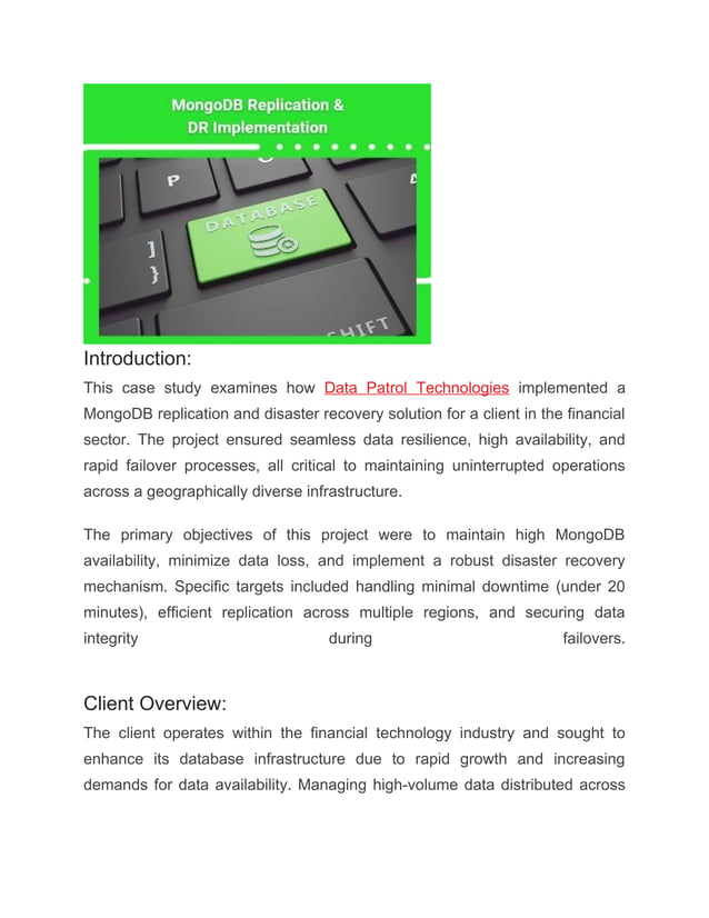 Case Study_ MongoDB Replication And Disaster Recovery Implementation.docx